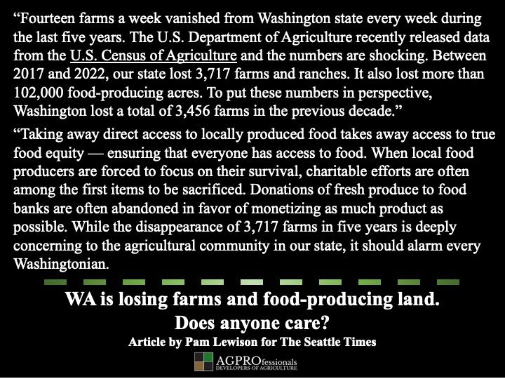 WA is Losing Farms and Food-Producing Land. Does Anyone Care? - AG ...